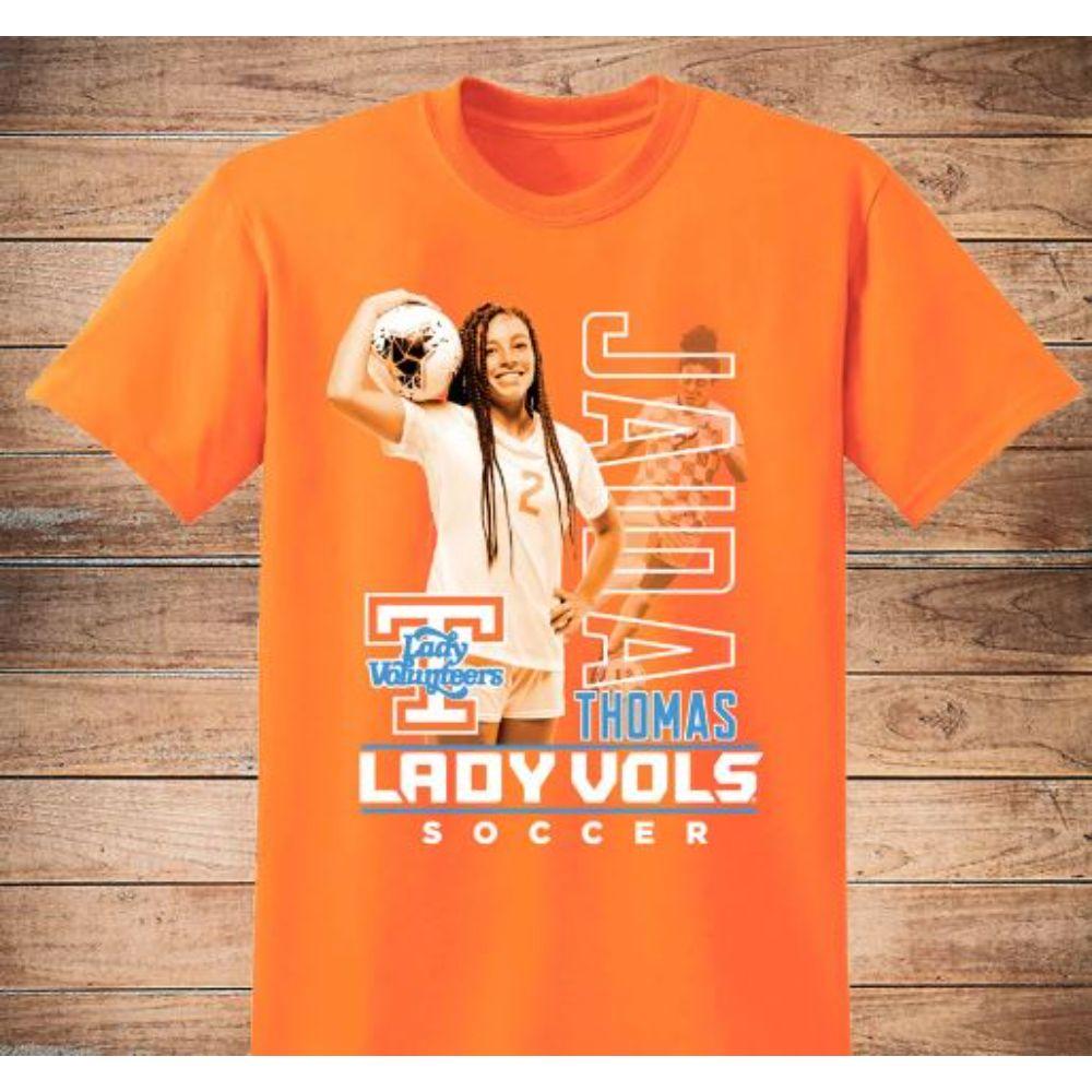 Lady Vols | Tennessee Lady Vols Soccer Star Jaida Thomas Tee | Orange ...